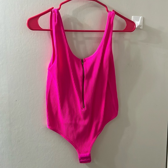 Tops | Neon Pink Bodysuit | Poshmark